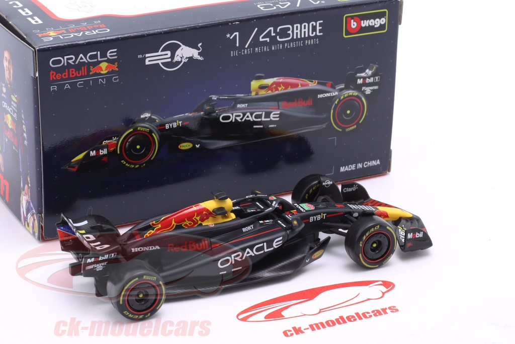 Bburago 1:43 Max Verstappen Red Bull RB20 #1 gagnant Bahrain GP formule 1 champion du monde 2024 ...
