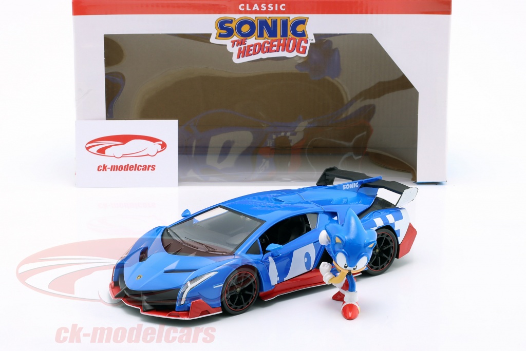 Jadatoys 1:24 Lamborghini Veneno mit Figur Sonic The Hedgehog blau ...