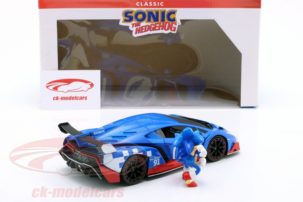 Jadatoys 1:24 Lamborghini Veneno with figure Sonic The Hedgehog blue ...
