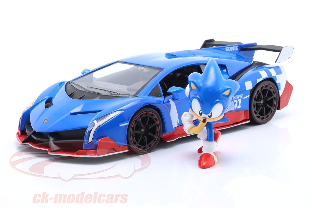 Jadatoys 1:24 Lamborghini Veneno mit Figur Sonic The Hedgehog blau ...