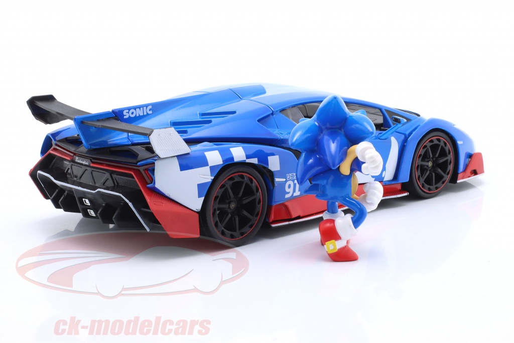 Jadatoys 1:24 Lamborghini Veneno with figure Sonic The Hedgehog blue ...