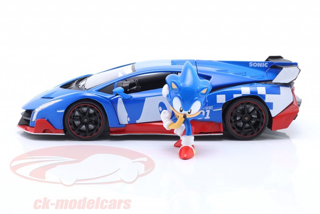Jadatoys 1:24 Lamborghini Veneno 和 数字 Sonic The Hedgehog 蓝色的 253255082 ...