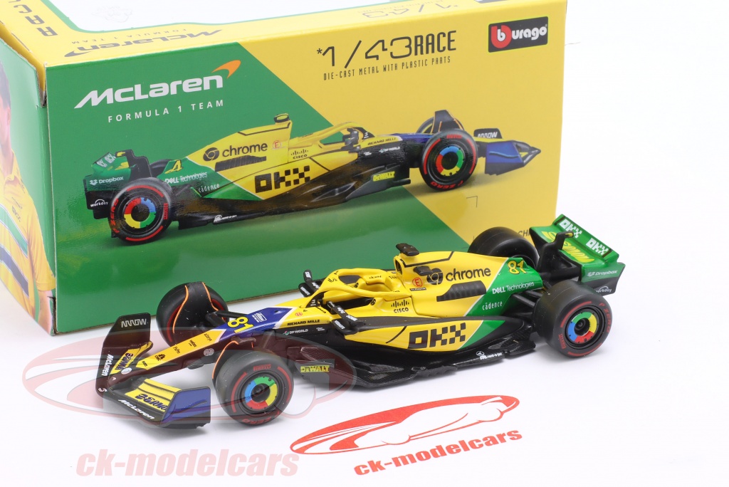 Bburago 1:43 Oscar Piastri McLaren MCL38 #81 2nd Monaco GP Formula 1 ...