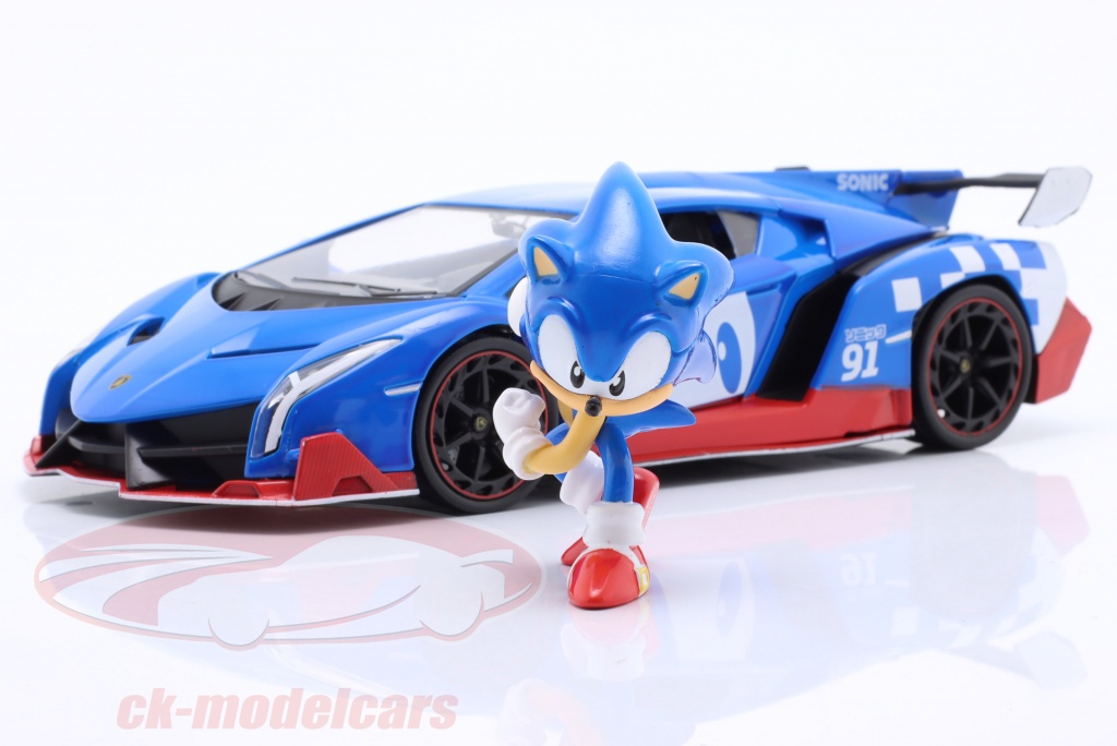 Jadatoys 1:24 Lamborghini Veneno 和 数字 Sonic The Hedgehog 蓝色的 253255082 ...