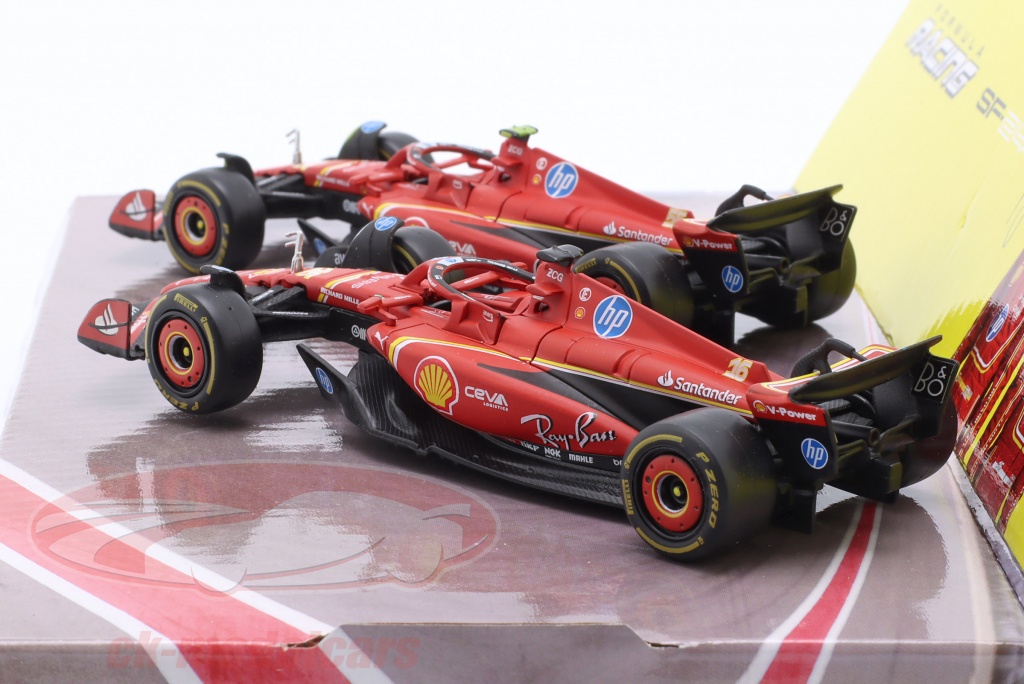 Bburago 1:43 2-Car Set Ferrari: Leclerc #16 & Sainz #55 Formula 1 2024 ...