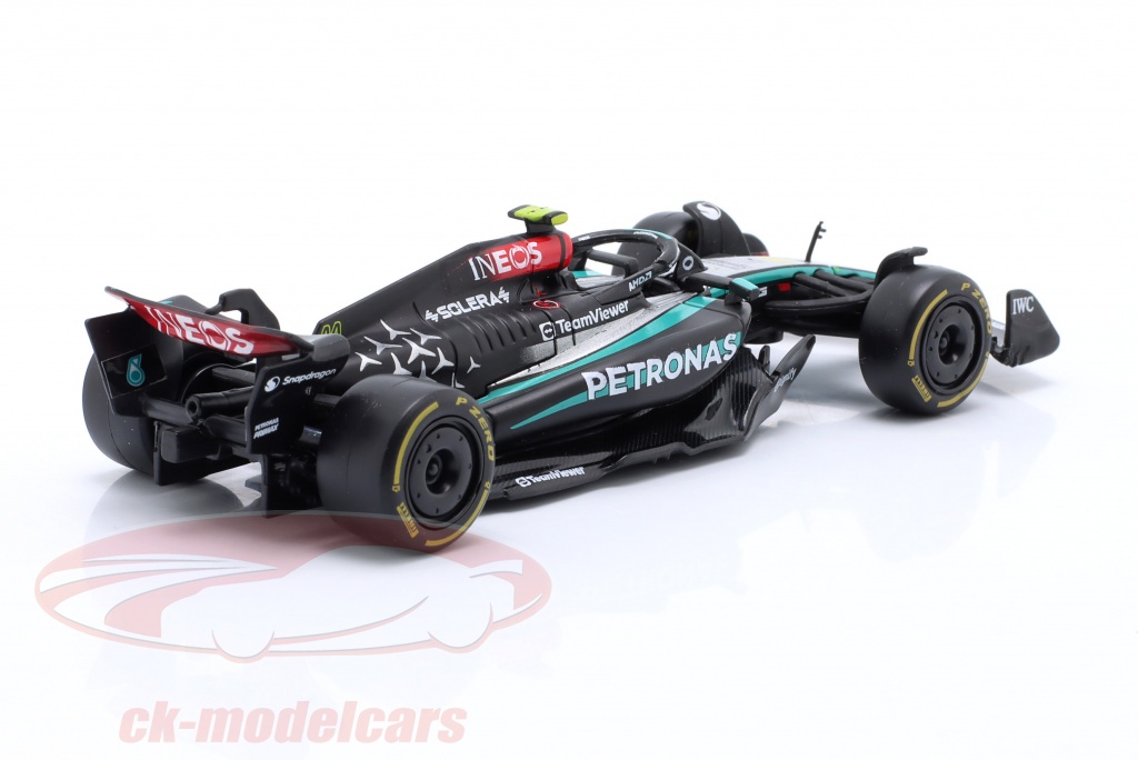 Bburago 1:43 Lewis Hamilton Mercedes-AMG F1 W15 E #44 gagnant britannique GP formule 1 2024 18 ...