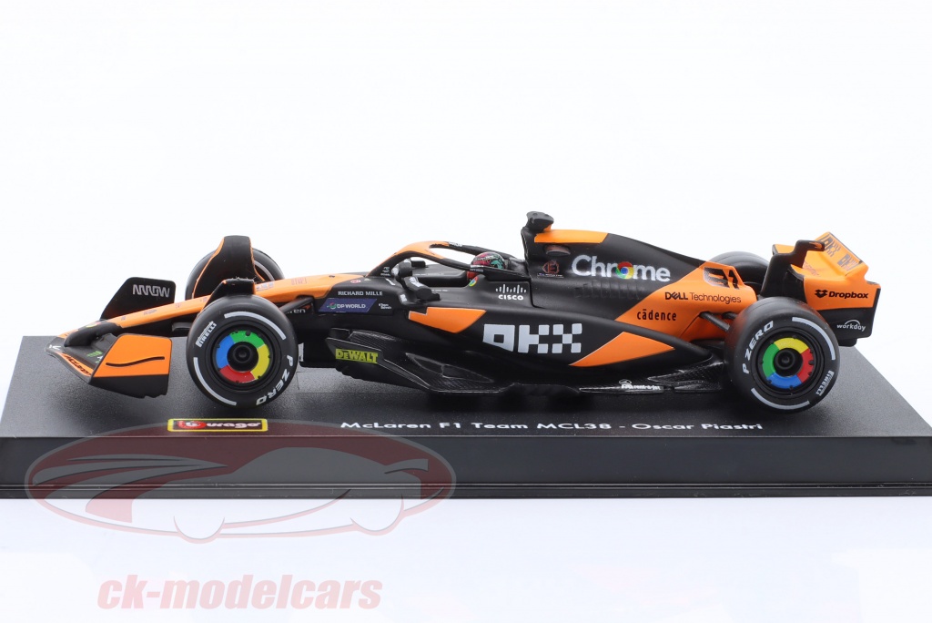 Bburago 1:43 Oscar Piastri McLaren MCL38 #81 Miami GP Formula 1 2024 18-38215MIAMI #81 model car ...