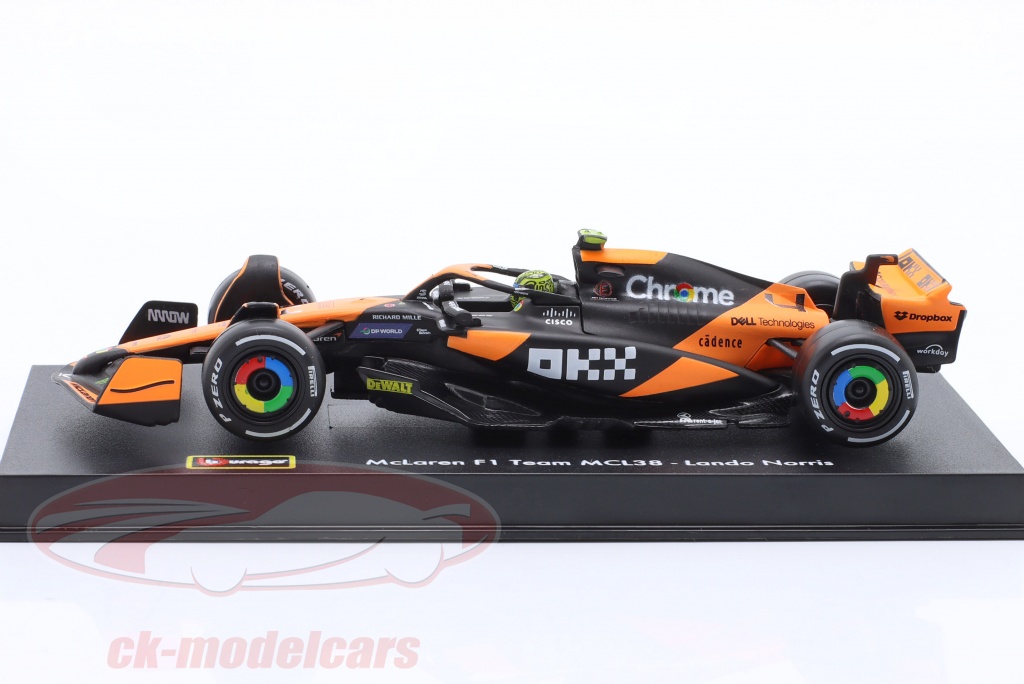 Bburago 1:43 Lando Norris McLaren MCL38 #4 winnaar Miami GP formule 1 2024 18-38215MIAMI #4 ...