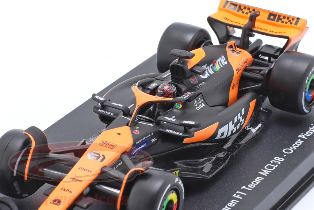 Bburago 1:43 Oscar Piastri McLaren MCL38 #81 Miami GP Formula 1 2024 18-38215MIAMI #81 model car ...
