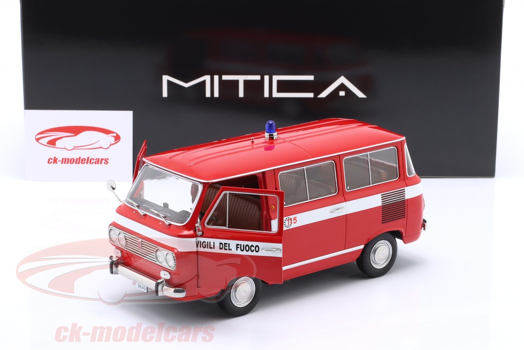Mitica 1:18 Fiat 850 Familiare Vigili Del Fuoco year 1970 red ...