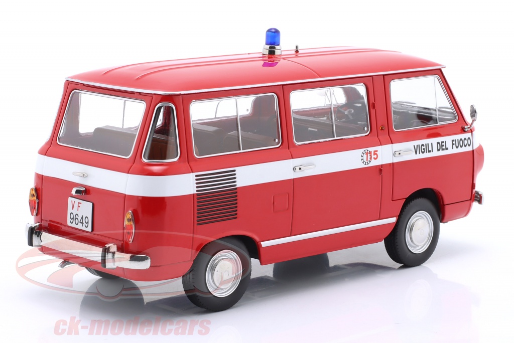 Mitica 1:18 Fiat 850 Familiare Vigili Del Fuoco year 1970 red ...