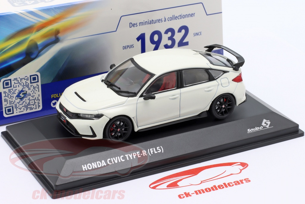 Solido 1:43 Honda Civic Type R (FL5) year 2022 white S4314302 model car ...