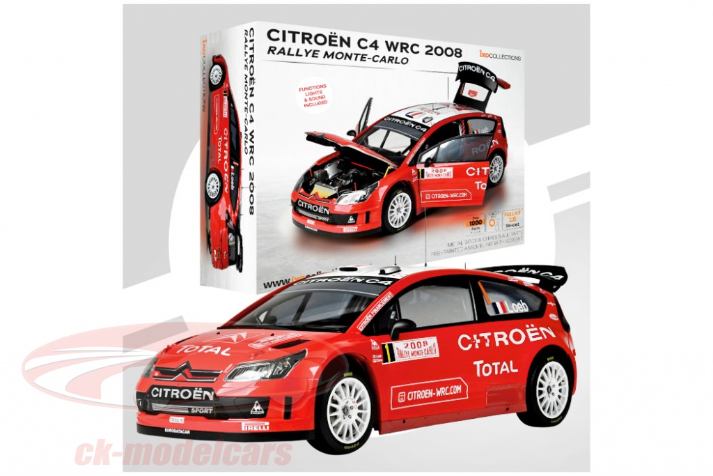 Ixo 1:8 Citroen C4 WRC #1 vinder Rallye Monte Carlo 2008 Kit 520010120 ...