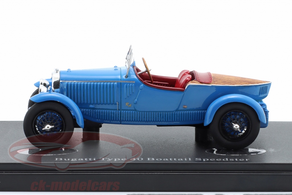 AutoCult 1:43 Bugatti Type 40 Boattail Speedster bouwjaar 1927 blauw ...