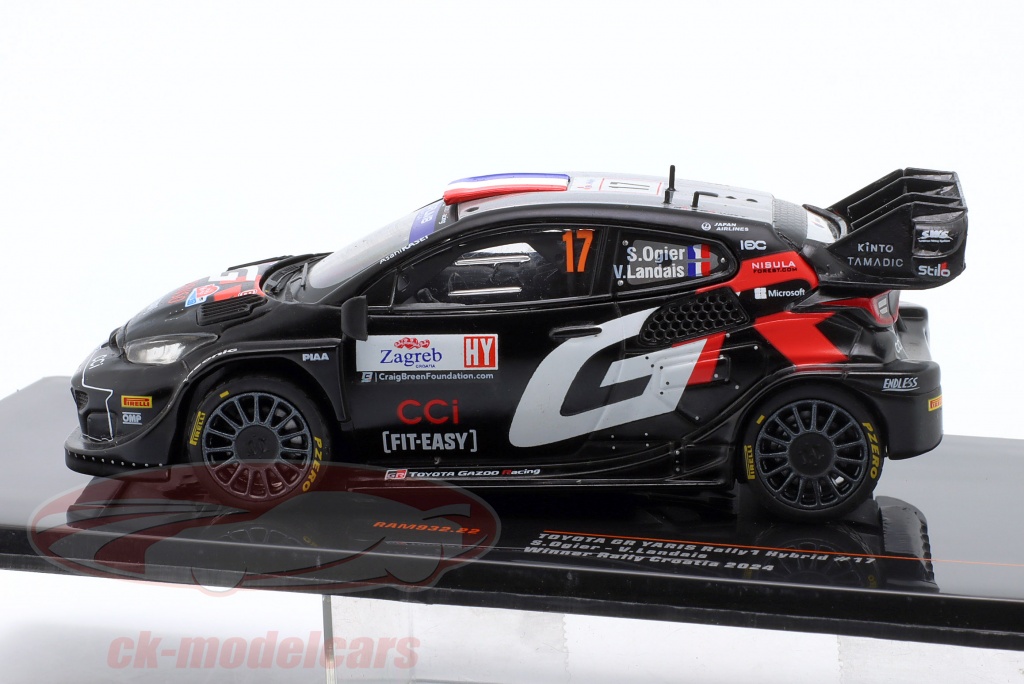 Ixo 1:43 Toyota GR Yaris Rally1 #17 勝者 Rallye クロアチア 2024 Ogier, Landais RAM932.22 モデル 車 RAM932 ...