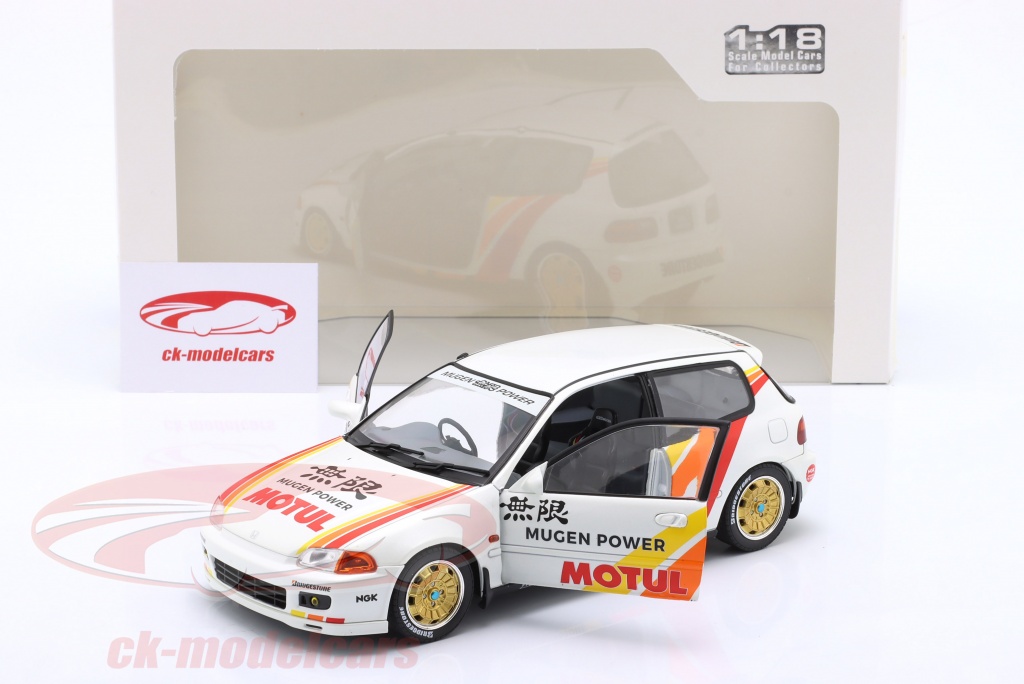 Solido 1:18 Honda Civic (EG6) Mugen Racing 1992 white / decor S1810404 ...