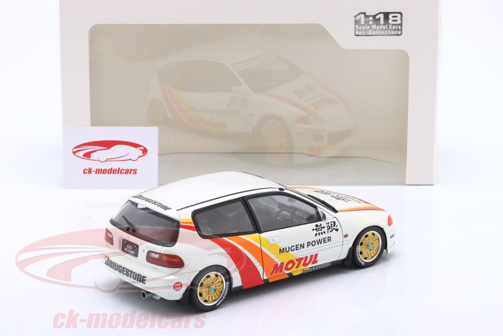 Solido 1:18 Honda Civic (EG6) Mugen Racing 1992 white / decor S1810404 ...