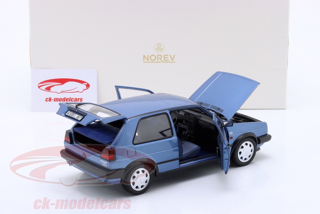 Norev 1:18 Volkswagen VW Golf II 10 millions 1988 light blue metallic ...