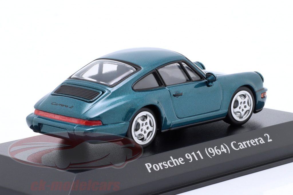 Minichamps 1:43 Porsche 911 (964) Carrera 2 Baujahr 1989 türkis metallic 940062921 Modellauto ...