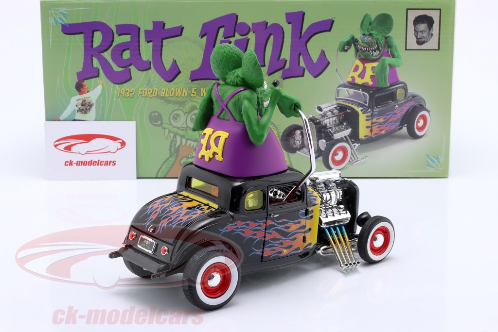 GMP 1:18 Ford Blown 5 (Rat Fink figure) Baujahr 1932 schwarz A1805022 Modellauto A1805022
