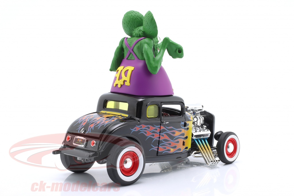 GMP 1:18 Ford Blown 5 (Rat Fink figure) year 1932 black A1805022 model ...