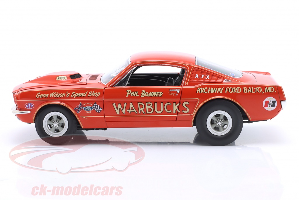 GMP 1:18 Ford Mustang A/FX Warbucks Phil Bonner Baujahr 1965 rot ...