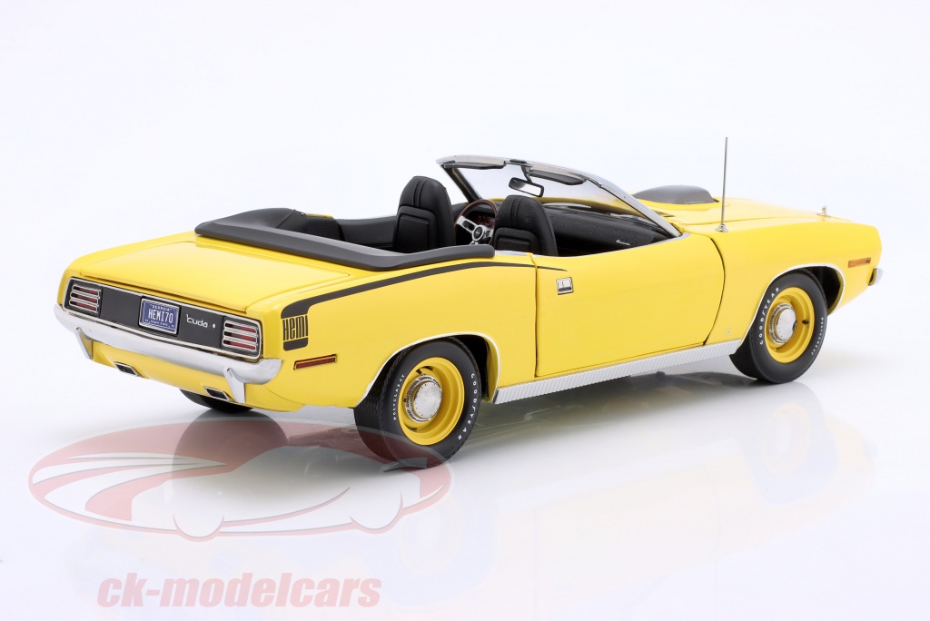 GMP 1:18 Plymouth Cuda Convertible year 1970 yellow A1806129 model car ...