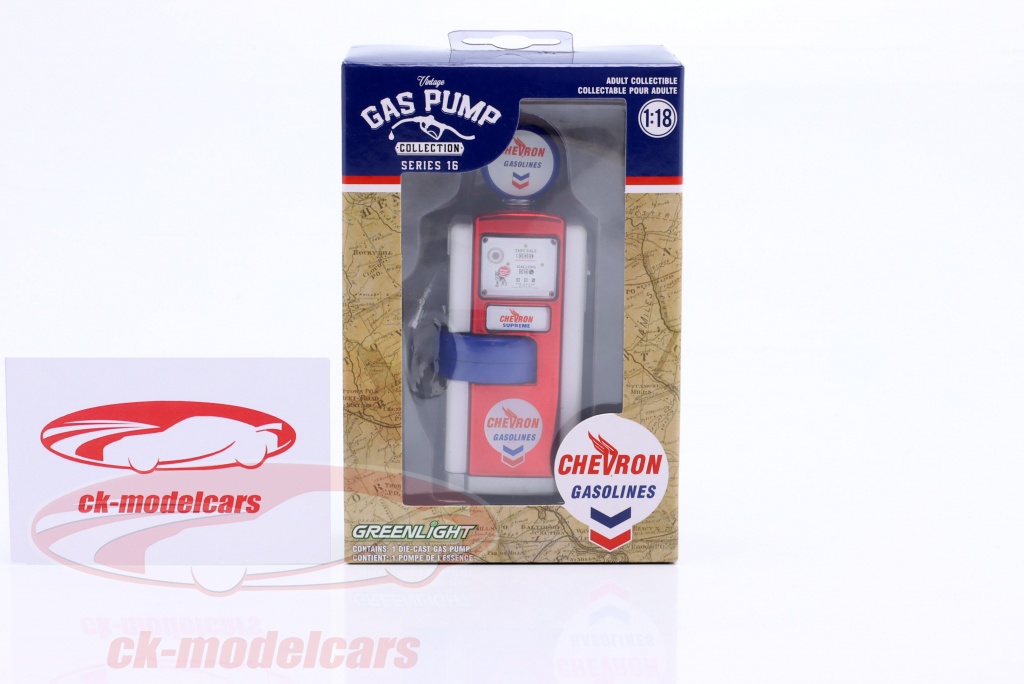 Greenlight 1:18 Wayne 100-A ガソリンポンプ Chevron 1948 白 / 赤 メタリック / 青 ...