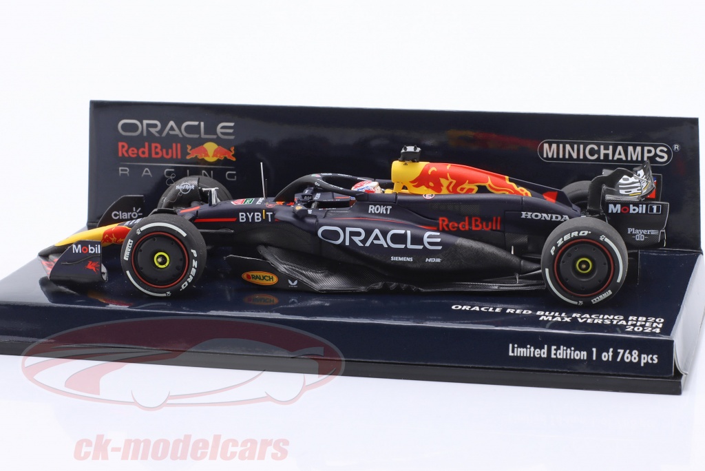 Minichamps 1:43 Max Verstappen Red Bull RB20 #1 Formula 1 Worldchampion 2024 410240101 model car ...