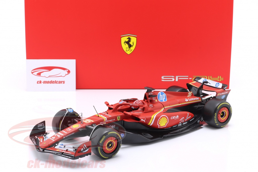 Bburago 1:18 Charles Leclerc Ferrari SF-24 #16 3rd Imola GP Formel 1 2024 18-16821IMOLA #16 ...