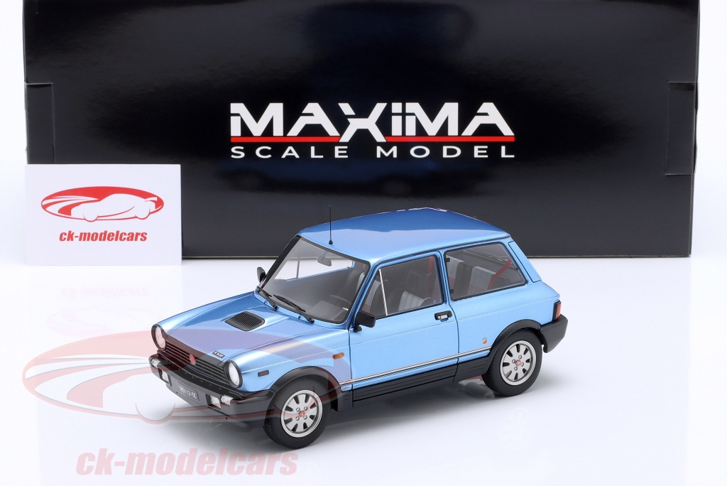 MAXIMA Scale Model 1:18 Autobianchi A112 Abarth VII-Series 1984 bleu clair métallique MAXIMA ...