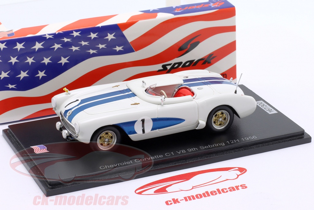Spark 1:43 Chevrolet Corvette C1 #1 gagnant S8.0 12h Sebring 1956 Fitch ...