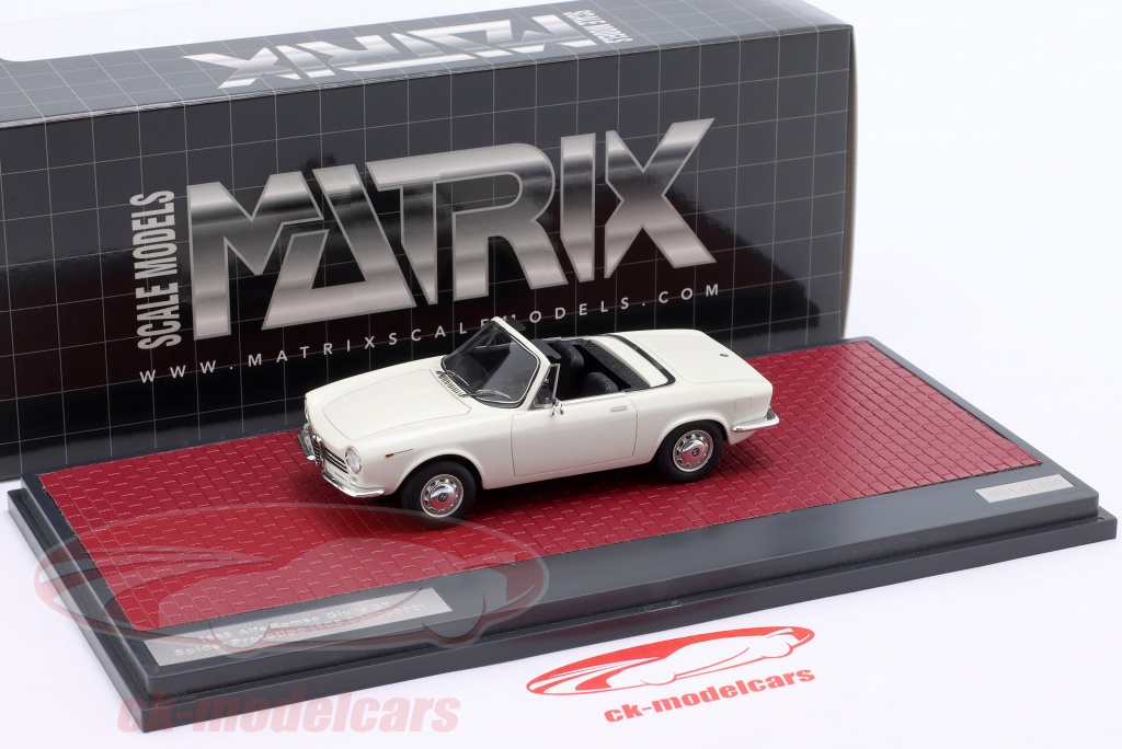 Matrix 1:43 Alfa Romeo Giulia GT Spider Prototipo year 1963 white ...