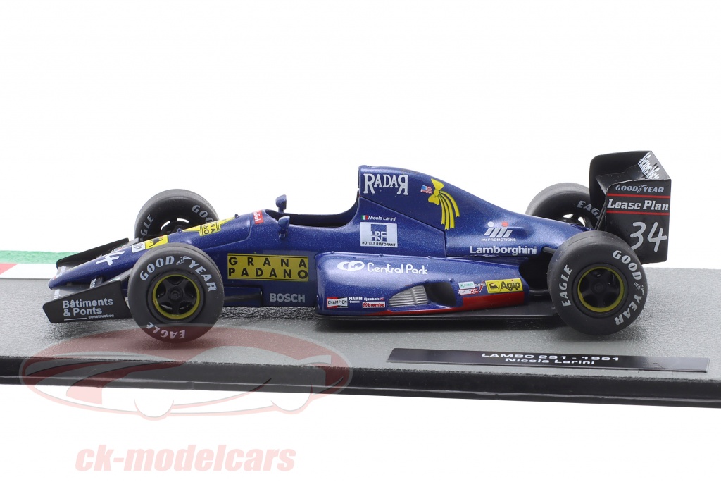 Altaya 1:43 Nicola Larini Lambo 291 #34 Formula 1 1991 CK94586 model ...