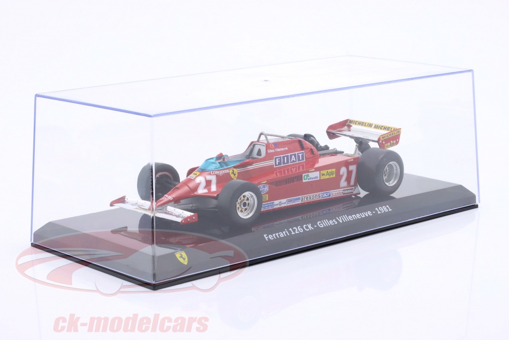 Premium Collectibles 1:24 Gilles Villeneuve Ferrari 126CK #27 Formula 1 1981 FER2025-15 model ...