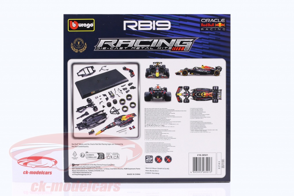 Bburago 1:24 Max Verstappen Red Bull RB19 #1 Formula 1 World Champion ...