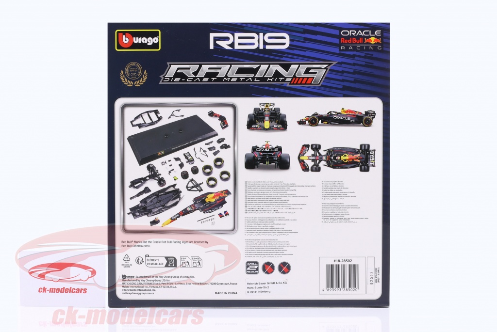 Bburago 1:24 Sergio Perez Red Bull RB19 #11 Formula 1 2023 Kit 18-28502 ...