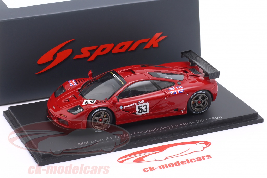 Spark 1:43 McLaren F1 GTR #53 Pre-Qualifying 24h LeMans 1996 Brabham, Deletraz, Giroix S6667 ...