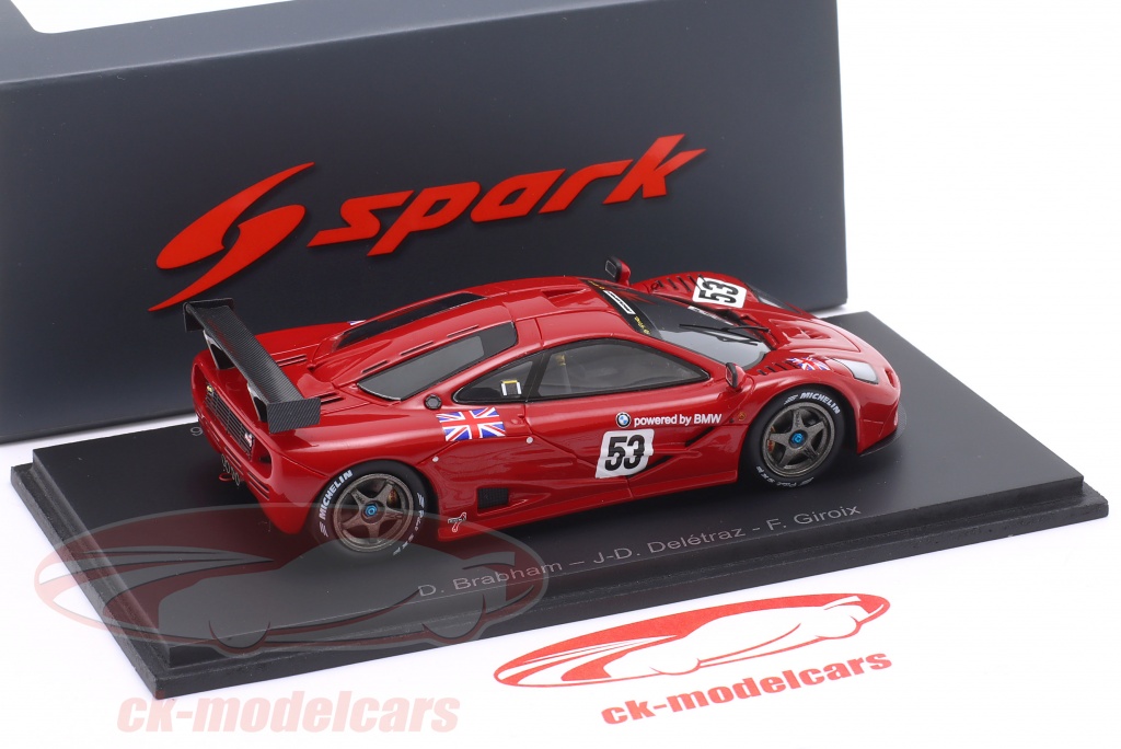 Spark 1:43 McLaren F1 GTR #53 Pre-Qualifying 24h LeMans 1996 Brabham, Deletraz, Giroix S6667 ...