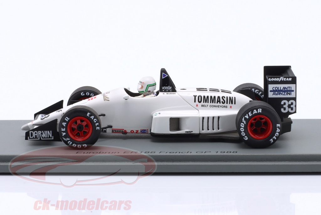 Spark 1:43 Stefano Modena EuroBrun ER188 #33 France GP Formula 1 1988 S7208 model car S7208 ...