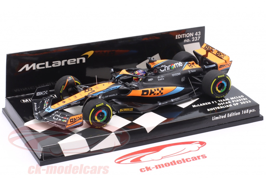 Minichamps 1:43 Oscar Piastri McLaren MCL60 #81 8th Australian GP Formula 1 2023 537234781 model ...