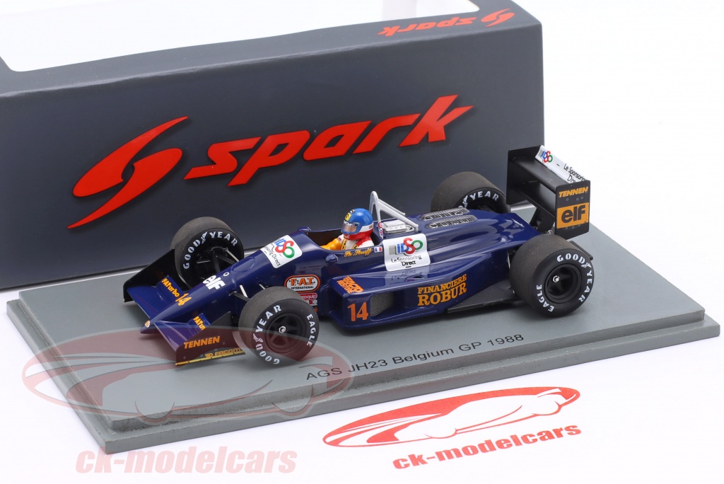 Spark 1:43 Philippe Streiff AGS JH23 #14 ベルギーの GP 式 1 1988 S7246 モデル 車 S7246 9580006972460