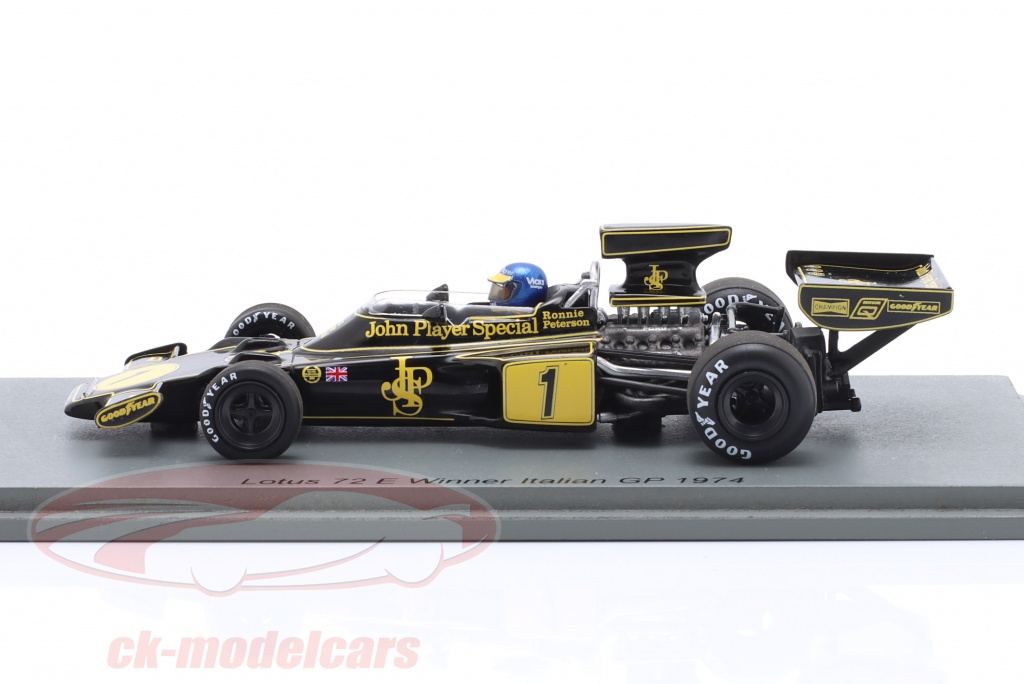 Spark 1:43 Ronnie Peterson Lotus 72E #1 ganador italiano GP fórmula 1 1974 S7156 modelo coche ...
