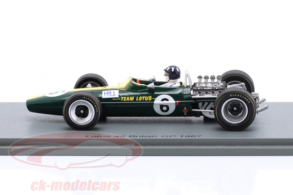 Spark 1:43 Graham Hill Lotus 49 #6 イギリス GP 式 1 1967 S6360 モデル 車 S6360 9580006963604