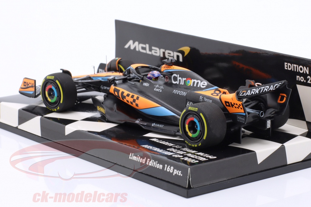 Minichamps 1:43 Oscar Piastri McLaren MCL60 #81 8th Australian GP Formula 1 2023 537234781 model ...
