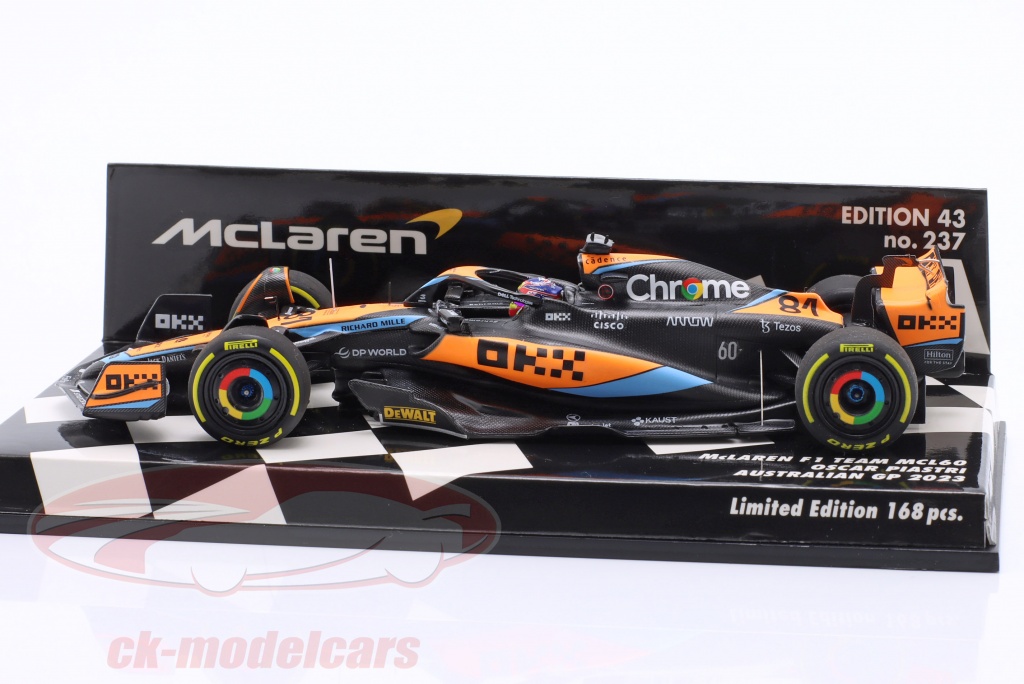 Minichamps 1:43 Oscar Piastri McLaren MCL60 #81 8th Australian GP Formula 1 2023 537234781 model ...