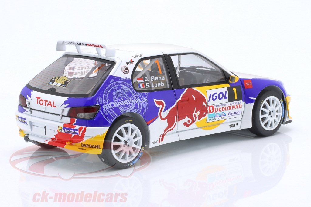 Solido 1:18 Peugeot 306 Maxi #1 Rallye du Var 2017 Loeb, Elena S1808308 ...