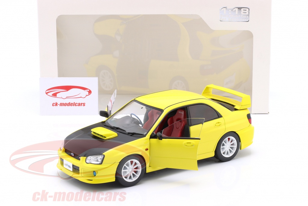 Solido 1:18 Subaru Impreza WRX STI Bouwjaar 2003 geel / zwart S1812302 ...