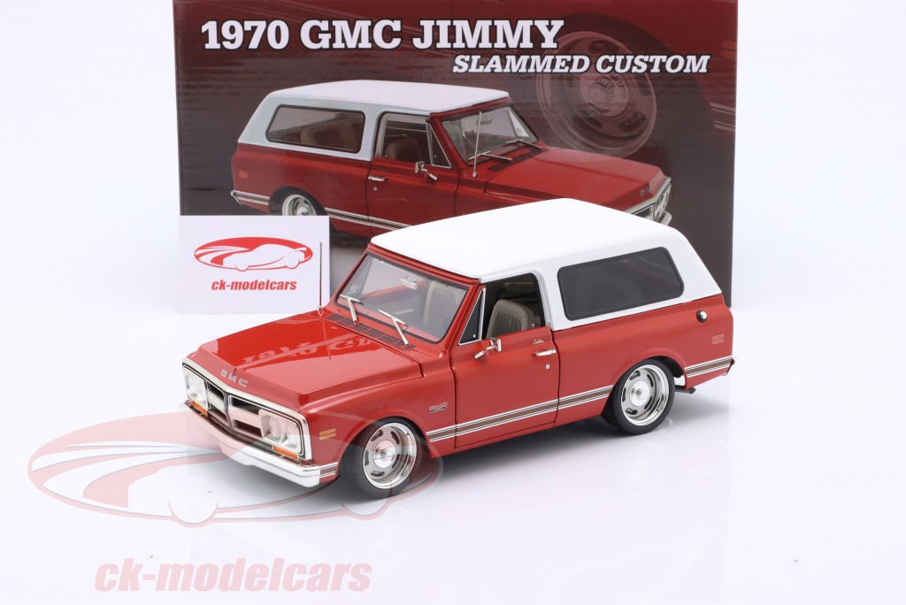 GMP 1:18 GMC Jimmy Slammed Custom Year 1970 red, white A1807715 model ...