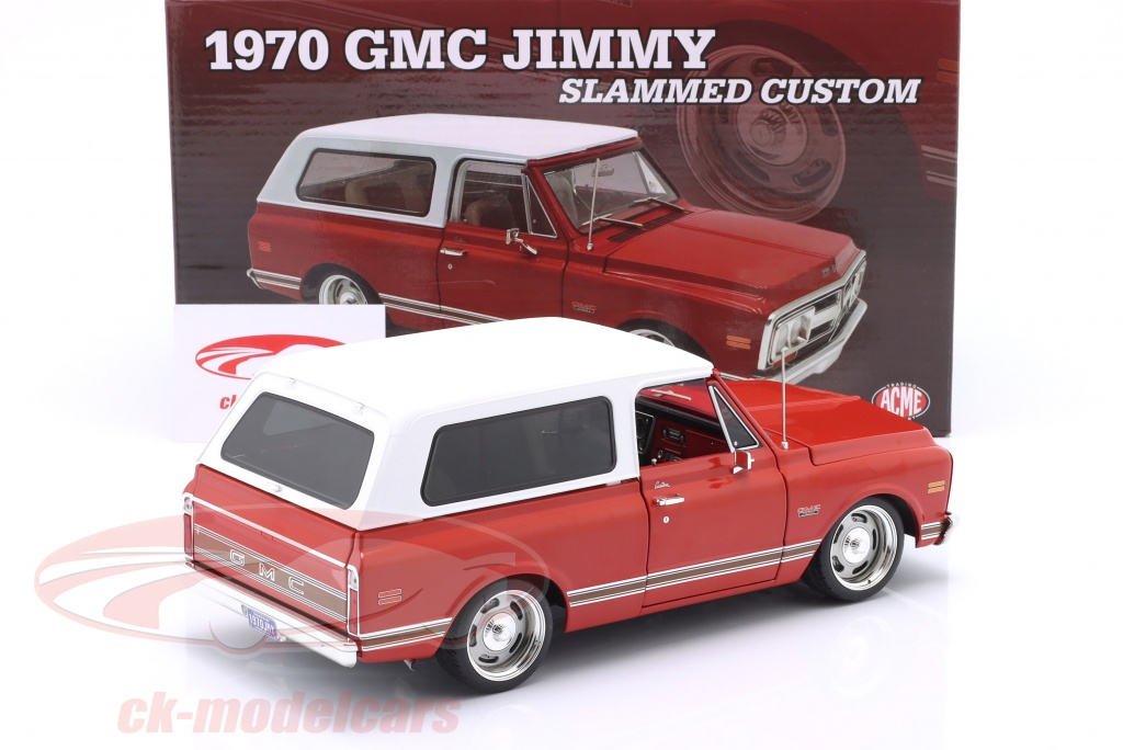 GMP 1:18 GMC Jimmy Slammed Custom Year 1970 red, white A1807715 model ...